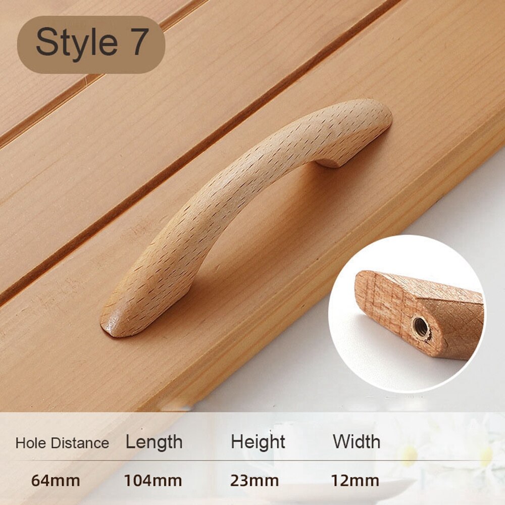 Wood Solid Wooden Cabinet Knob Kitchen Cabinet Fur... – Grandado