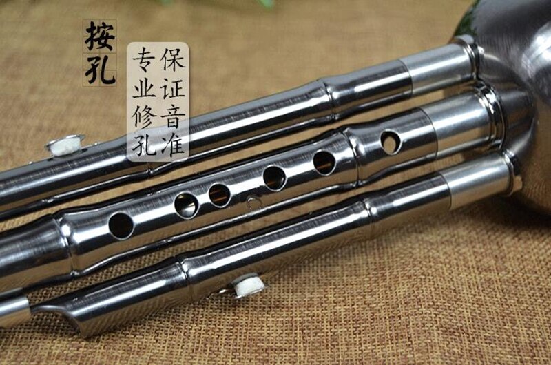 Drie Tone Hulusi Fluit Koperen Plating ABS Kalebas... – Vicedeal