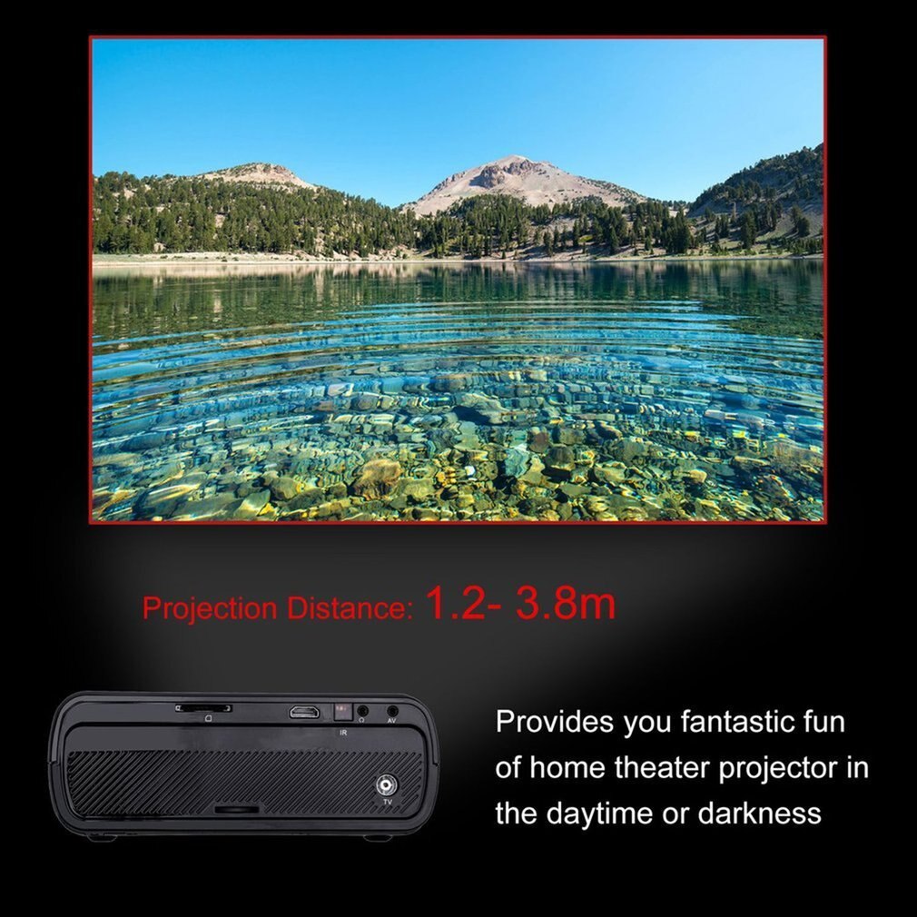 BL-80 Portable Home Projector Mini Black 1000 Lume... – Vicedeal