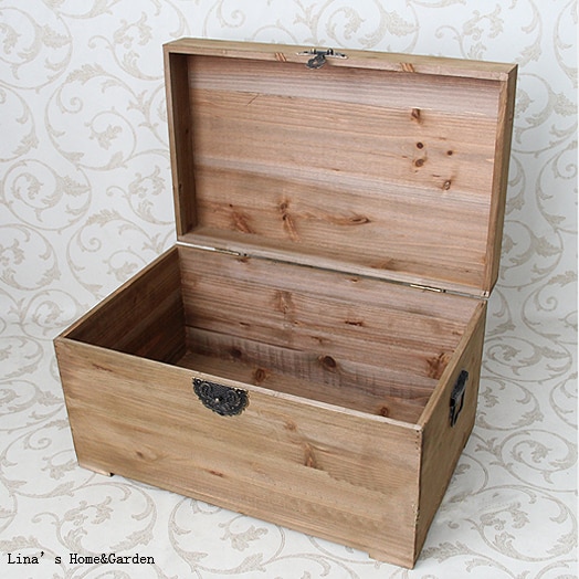 Handcrafted Solid Shabby Chic Wood Storage Box Tru... – Vicedeal