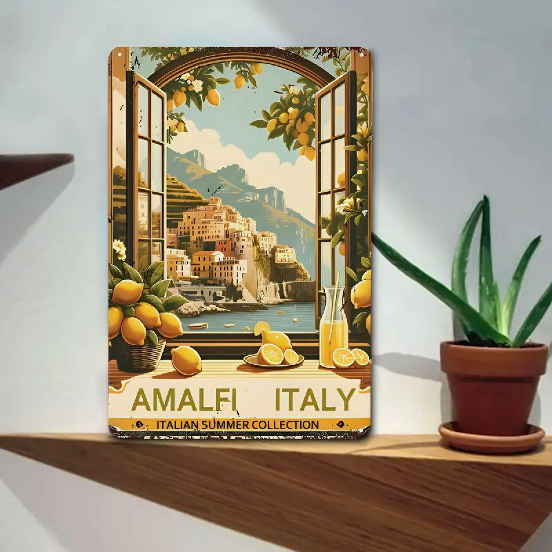 Vintage Amalfi Coast Metal Sign,Lemon Trees Scenic... – Grandado