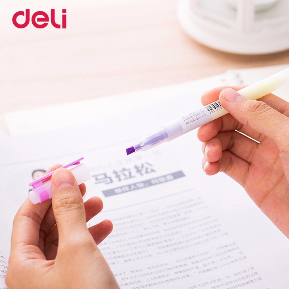 Deli dual head 2 colors highlighter pen with invis... – Grandado
