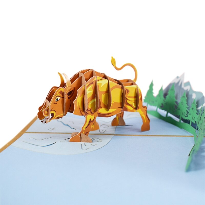 3D Pop-Up Animal Cattle Greeting Card Chinese Year... – Grandado