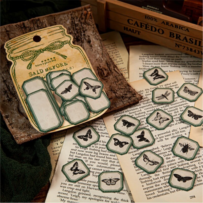 50Pcs/Bag Vintage Number Letter Labels Paper Stick... – Grandado