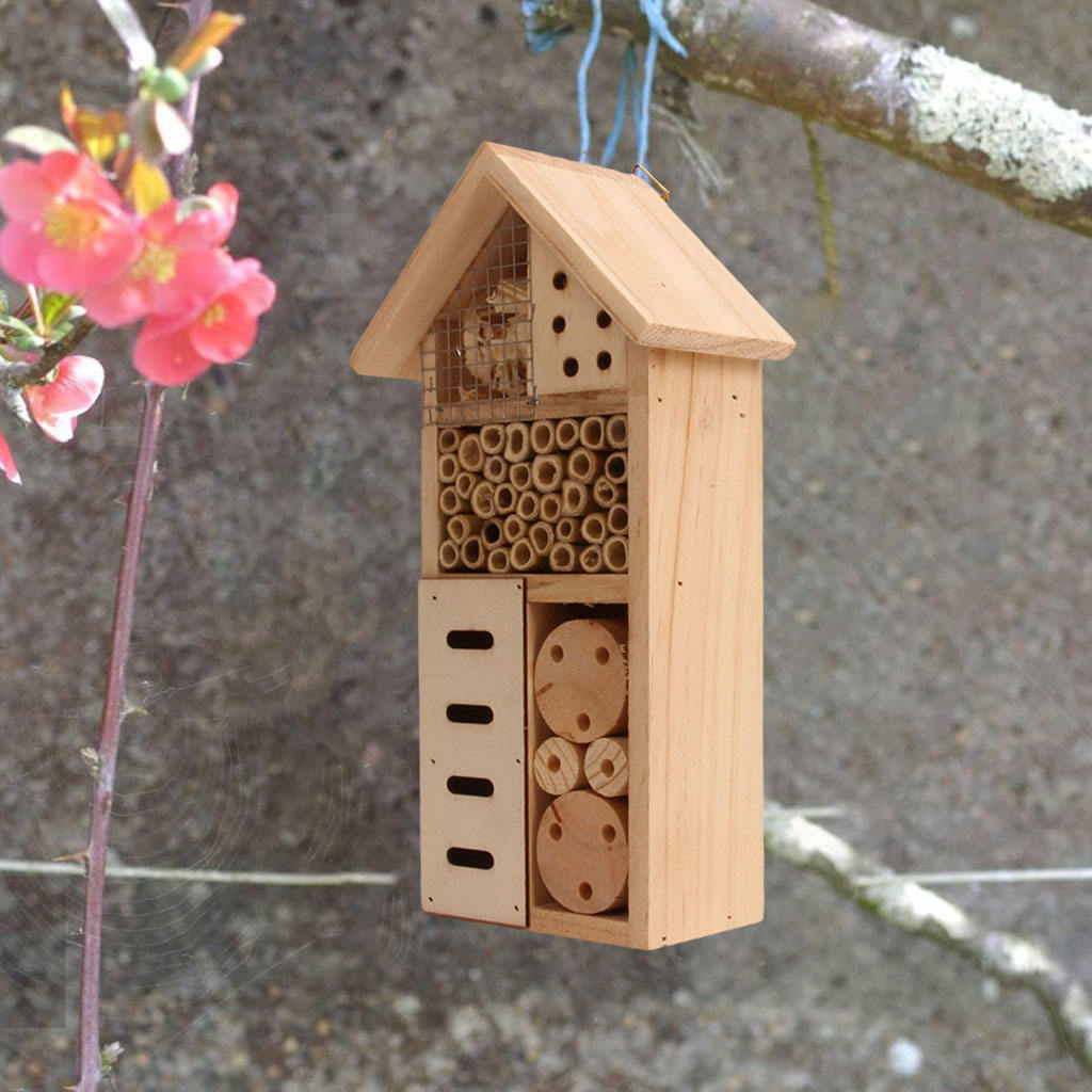 Wooden Insect Hotel Box Hive Ladybugs Nest Hanging... – Vicedeal
