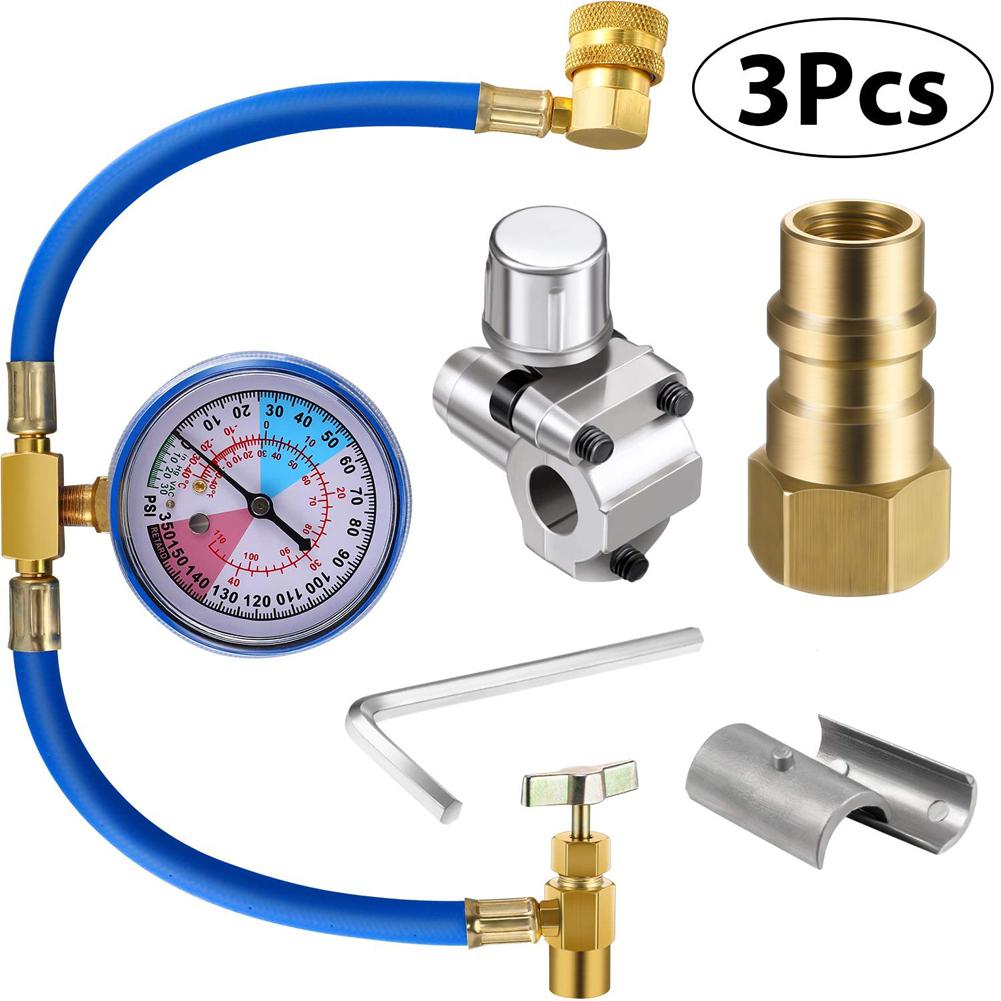 3Pcs/Set R134a Inflation Hose with Gauge BPV31 Val... – Grandado