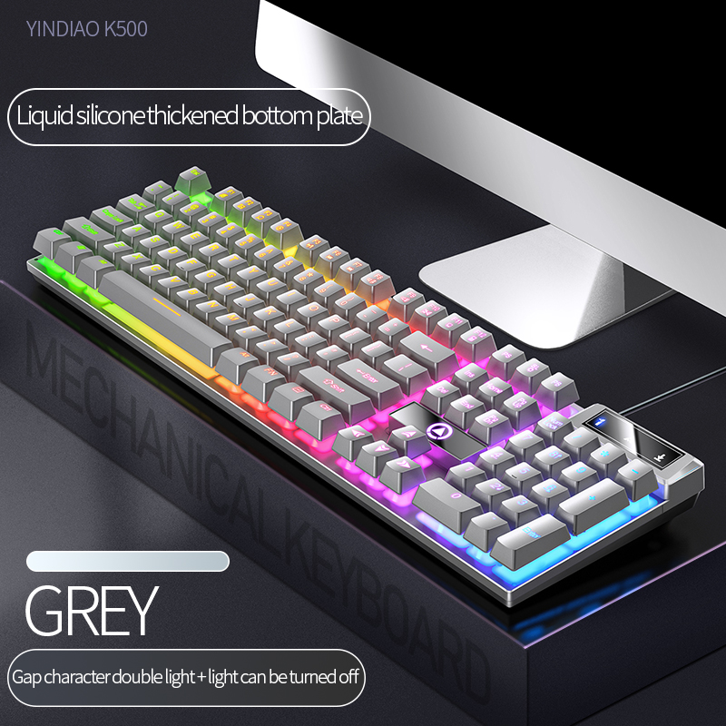 104 Keys Wired Mechanical Keyboard USB RGB Backlit... – Vicedeal