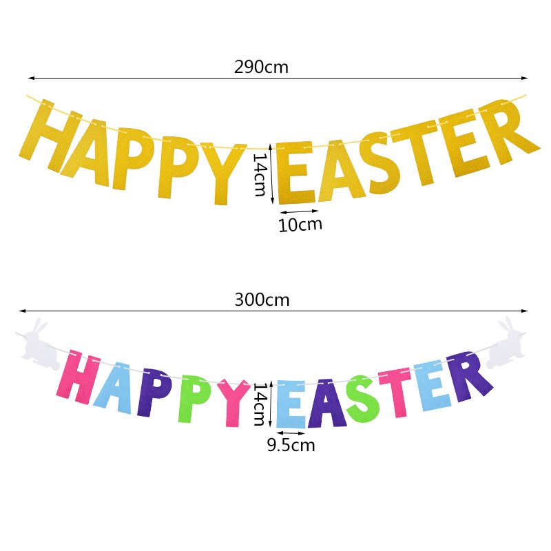 Happy Easter Letter bunting Paper Banner Hanging G... – Grandado