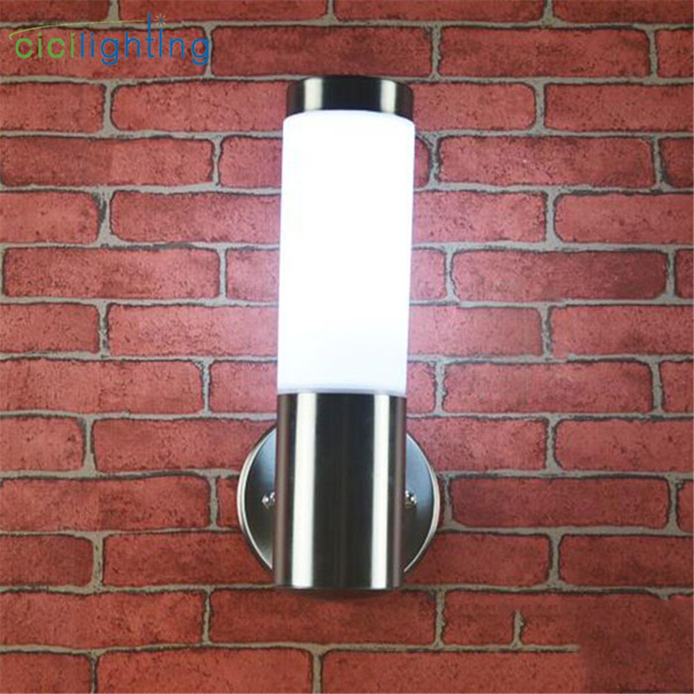 Luz de pared led al aire libre de plata de acero i... – Grandado