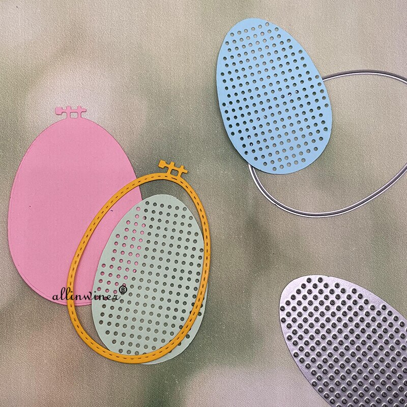 Egg embroidery frame tag DIY Craft Metal Cutting D... – Grandado