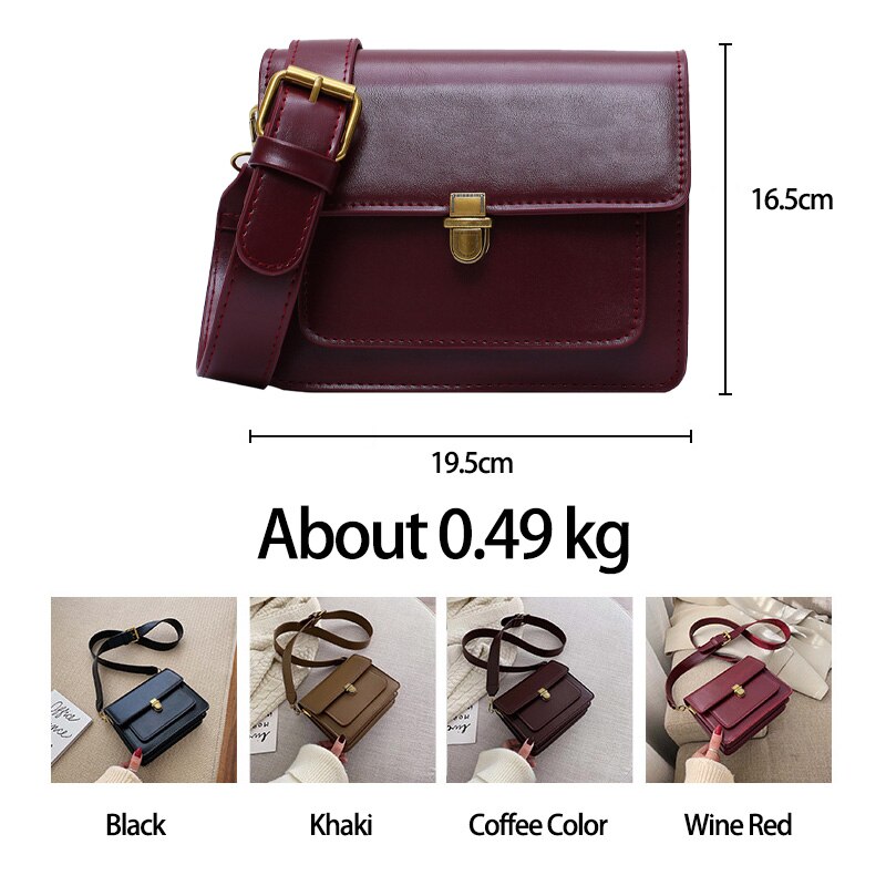 Solid Color PU Leather Crossbody Bags for Women Lo... – Grandado
