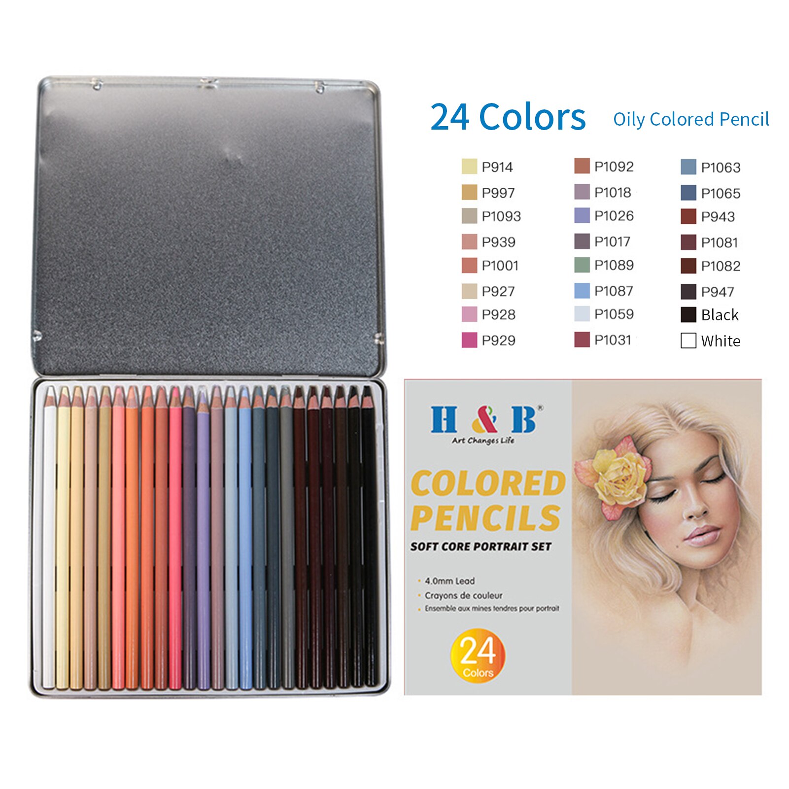 24 Colors Pencils Set Art Supplies Character Skin ... – Vicedeal