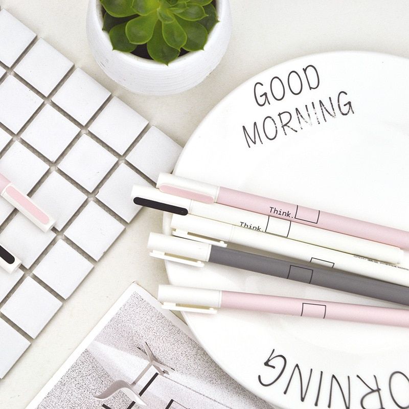 2 stks/set Leuke Gel Pennen Zwarte Inkt Pen verse ... – Grandado