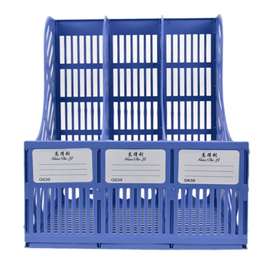 3 Sections Desktop File Tray Rack Paper Book Docum... – Grandado