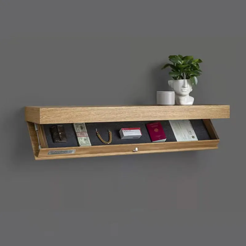 Wood Floating Wall Shelves Magic Flap Hidden Shelf... – Grandado