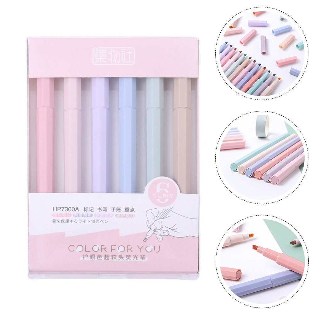 6Pcs Students Scrapbook Pens Words Underlining Pen... – Grandado