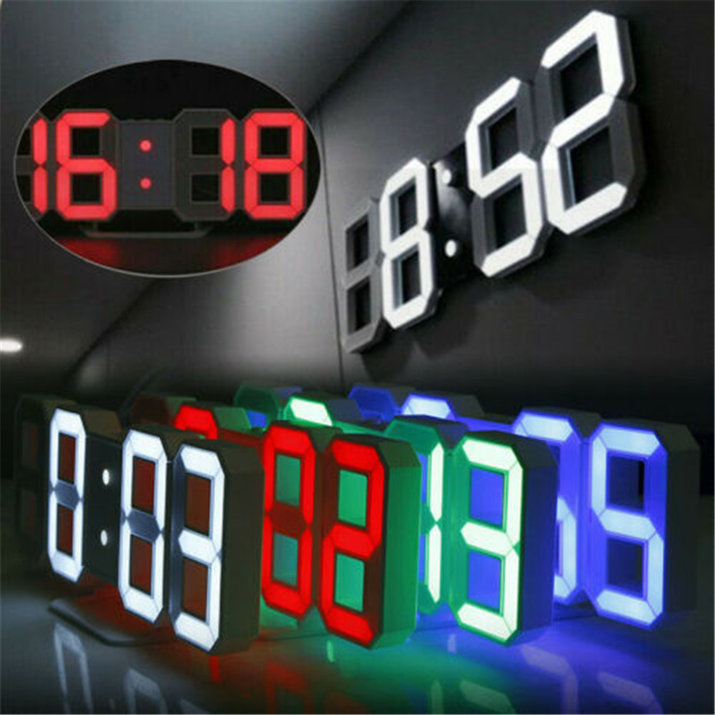 3D LED Wall Clock Modern Digital Alarm Clocks Home... – Vicedeal