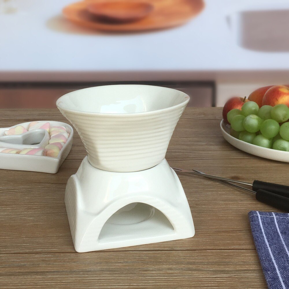 Olla de fondue de cerámica blanca para derretir ch... – Grandado