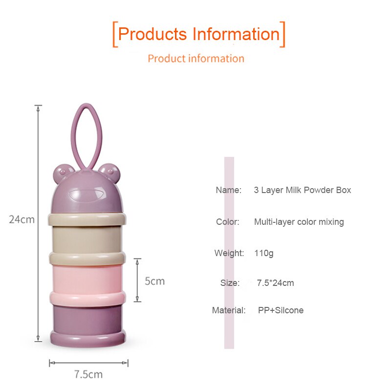Color baby three-layer milk powder box Independent... – Grandado