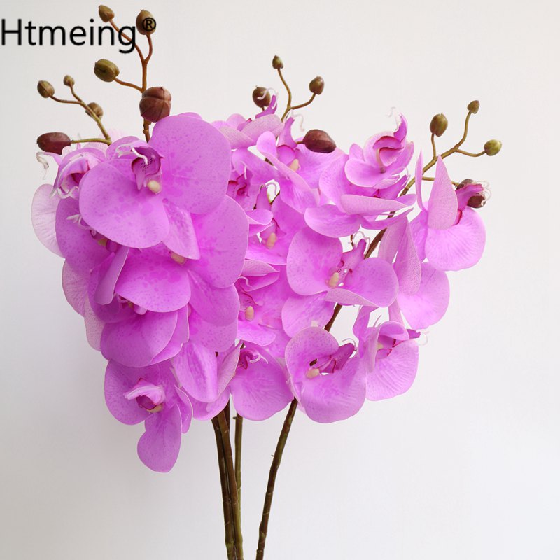 artificial orchids flowers real touch latex branch... – Vicedeal