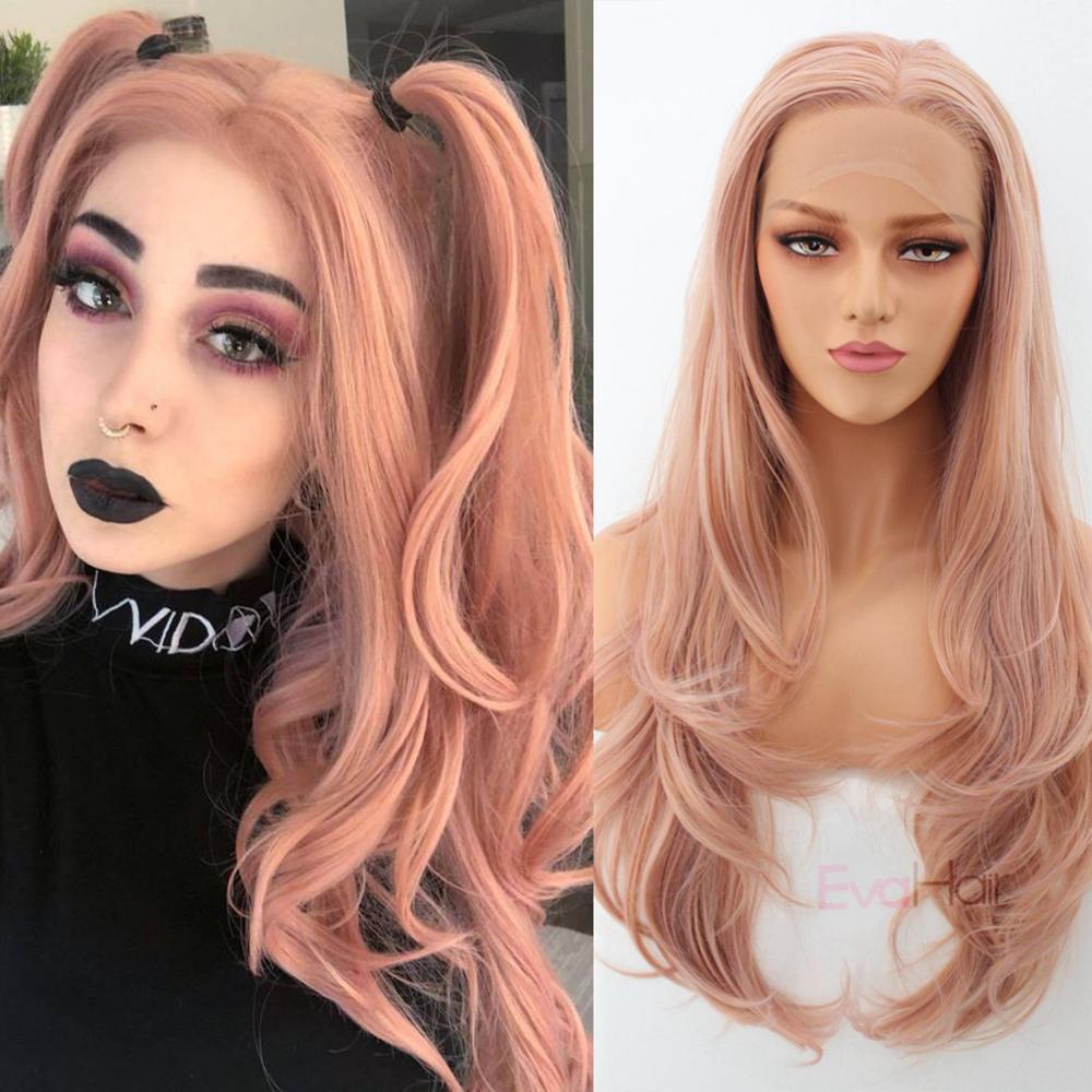 Dlme Roze Body Wave Synthetische Lace Front Pruik ... – Grandado