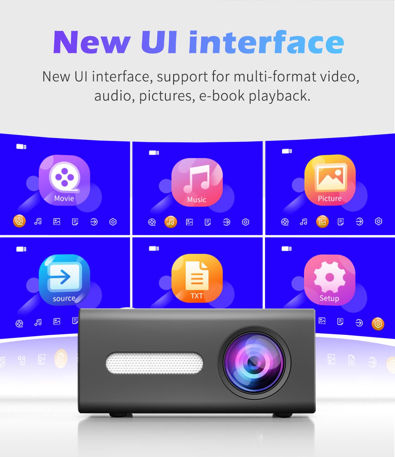 Unic t300 led mini home cinema projector media pla... – Grandado