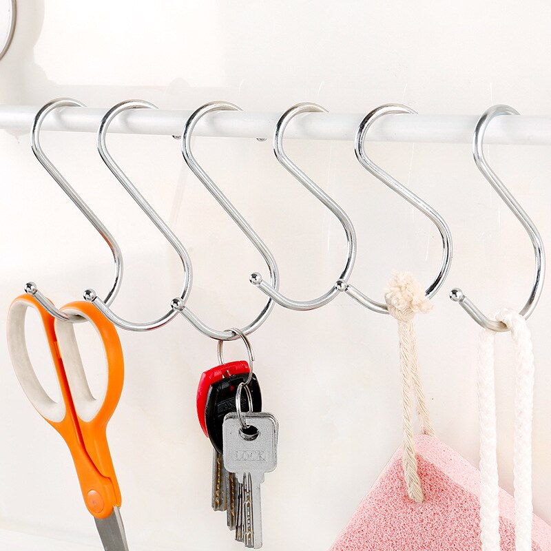 S hook metal chrome plated multifunctional S hook ... – Grandado
