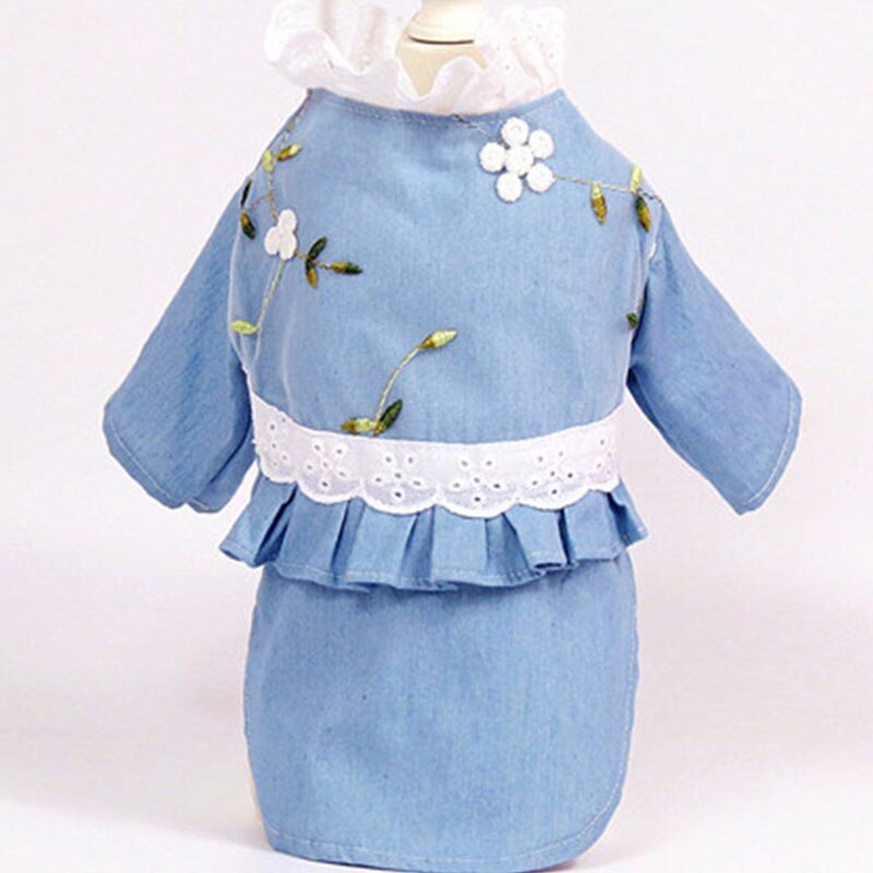 Princess Dog Dress Jeans Puppy Dog Costume Floral ... – Grandado
