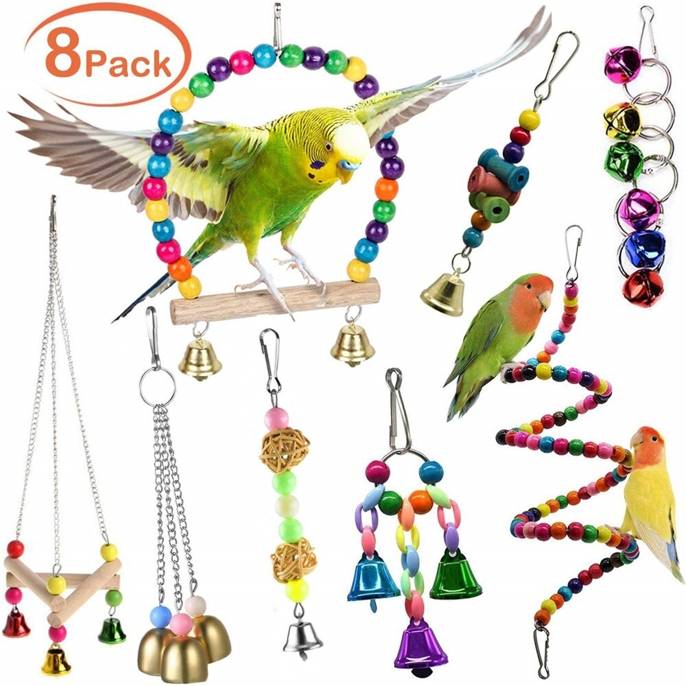 8 Packs Bird Parrot Toys Bird Swing Toys Parrot Ch... – Grandado