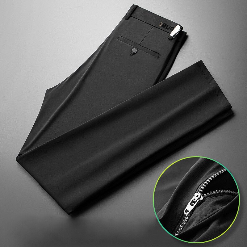 Minglu Lente Zomer Heren Pak Broek Luxe Ijs Zijdea... – Vicedeal