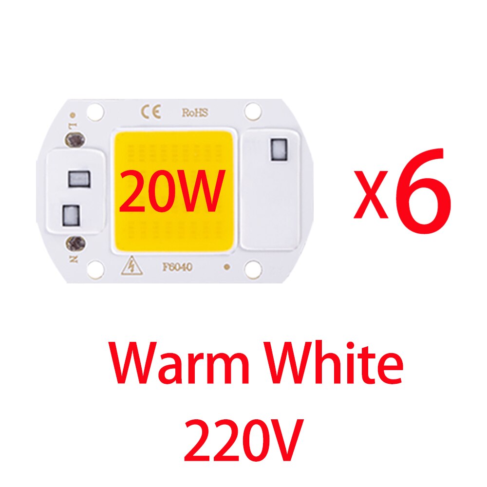 6Pcs 50W 30W 20W Led Chip Diodes Lamp Cob Chip 220... – Grandado