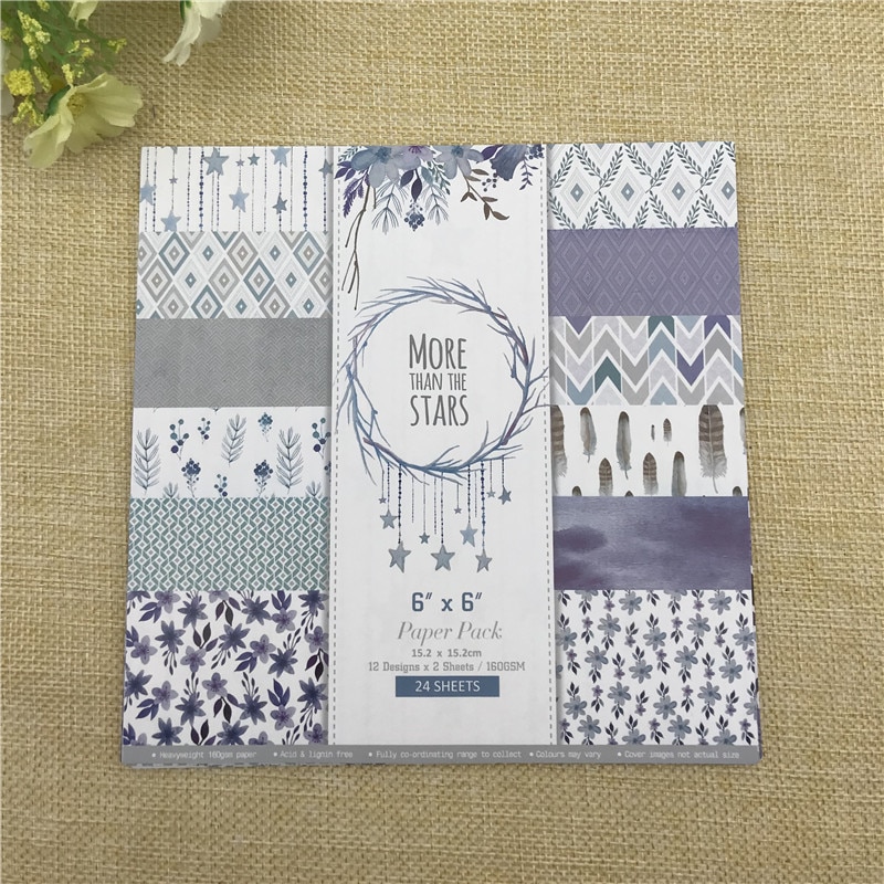 24 ark 6 " x6 " stjerner af blomsten mønstret papi... – Grandado