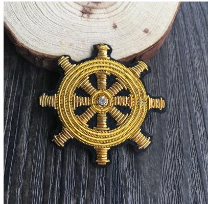 Gold Silk Emboridered Patch Brooch India Silk Wire... – Grandado