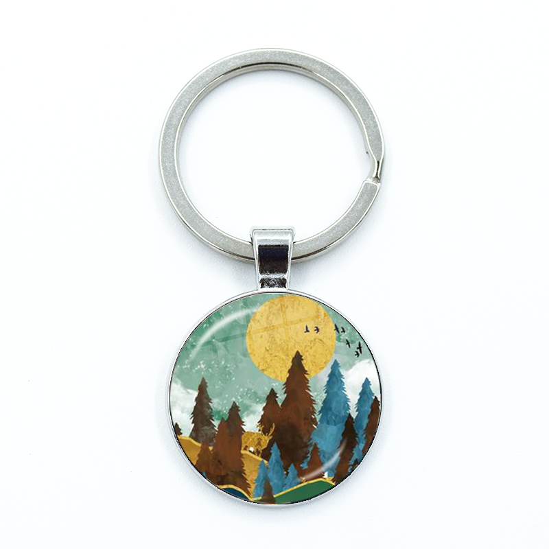 Mountains Rivers Sunsets Natural Scenery Key Chain... – Grandado