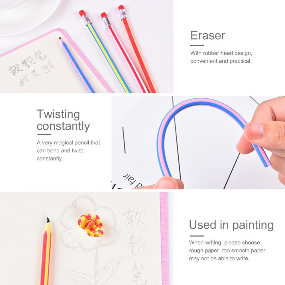 5 PCS Soft Pencils Curved Pens Lapices Bendable Wi... – Vicedeal