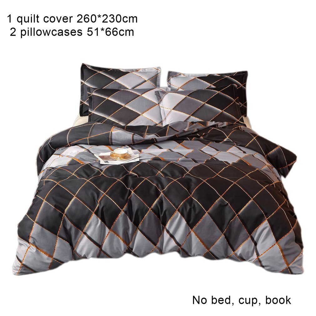 Quilt Cover Durable Gold Line Quilt Cover Geometri... – Grandado