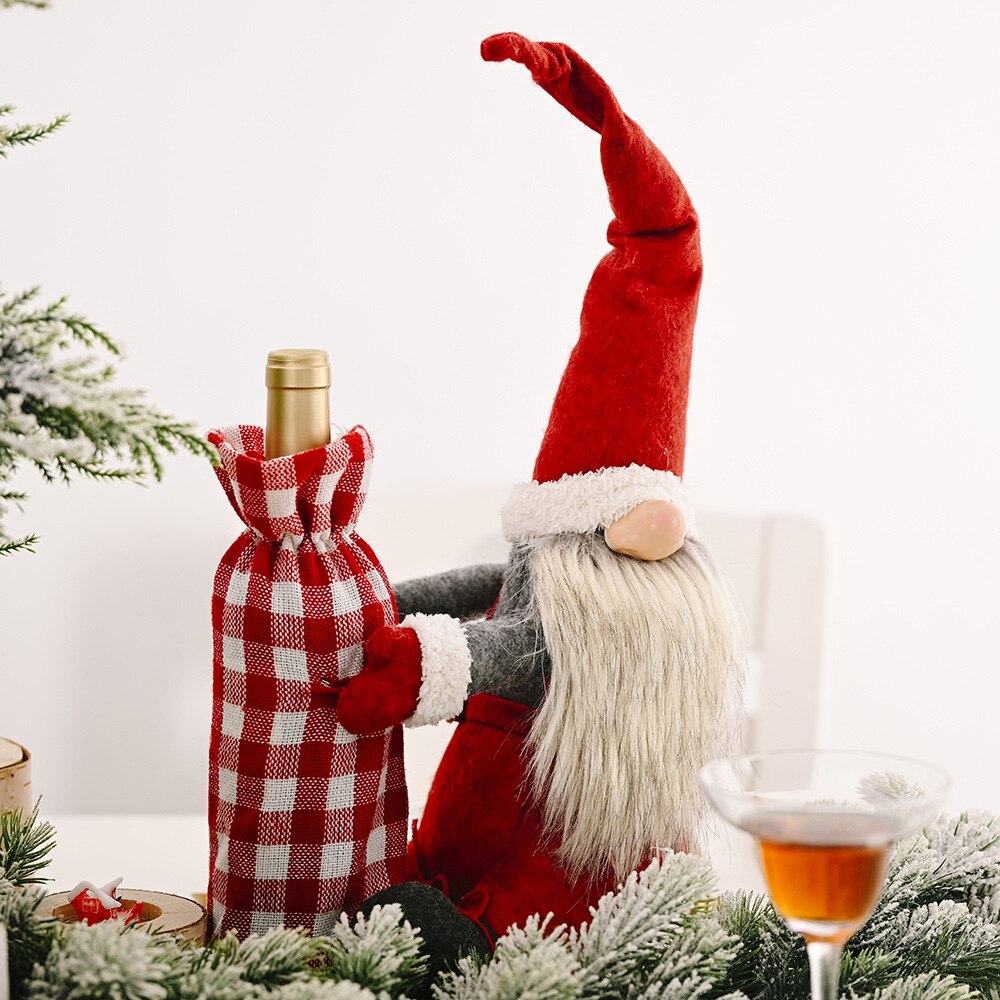 Kerst Creatief Bos Ouderen Houden Wijnfles Cover D... – Grandado