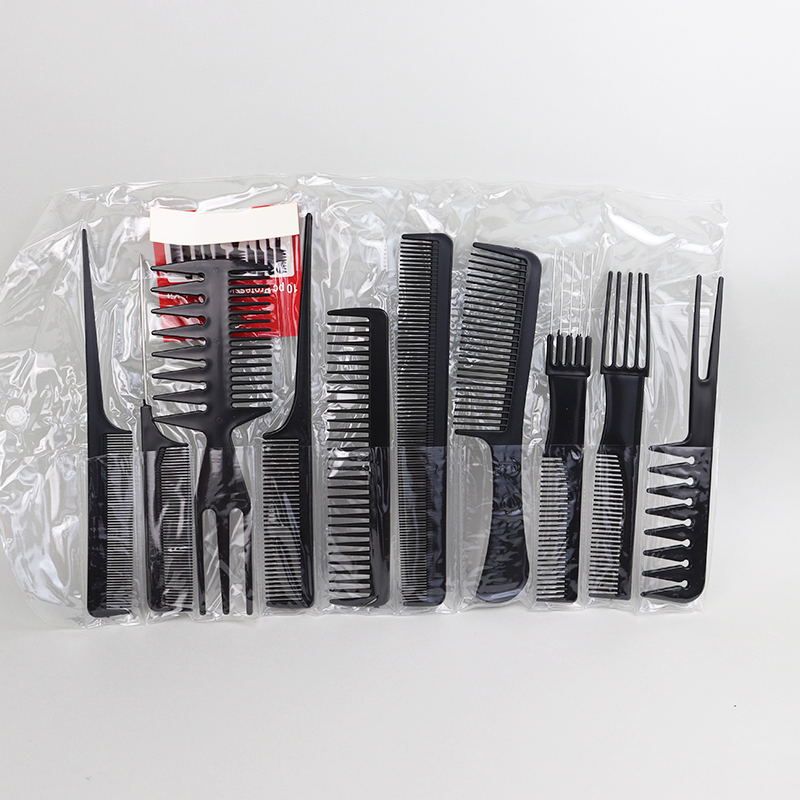 10pcs/set black hair comb set with 10 different de... – Grandado