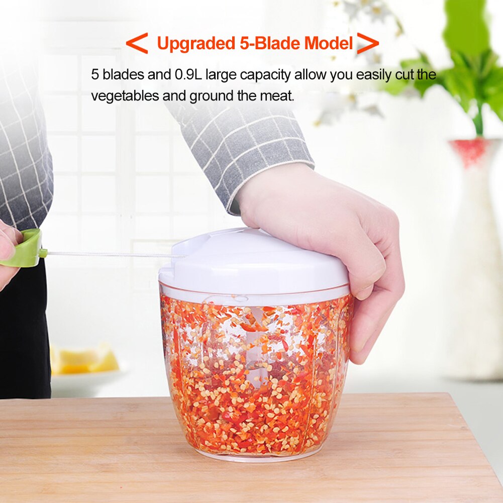 Simple Hand-pulled 5-blade Food Chopper Veggie Cho... – Vicedeal
