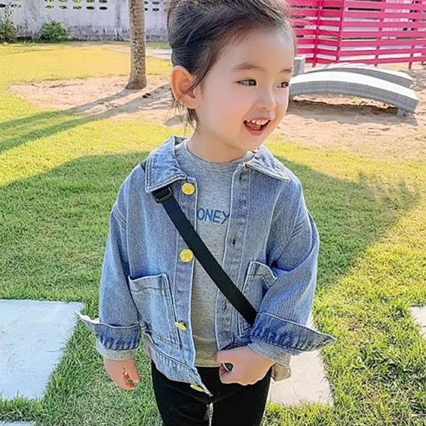 INS baby girls denim coat 1-9 years old children's... – Grandado