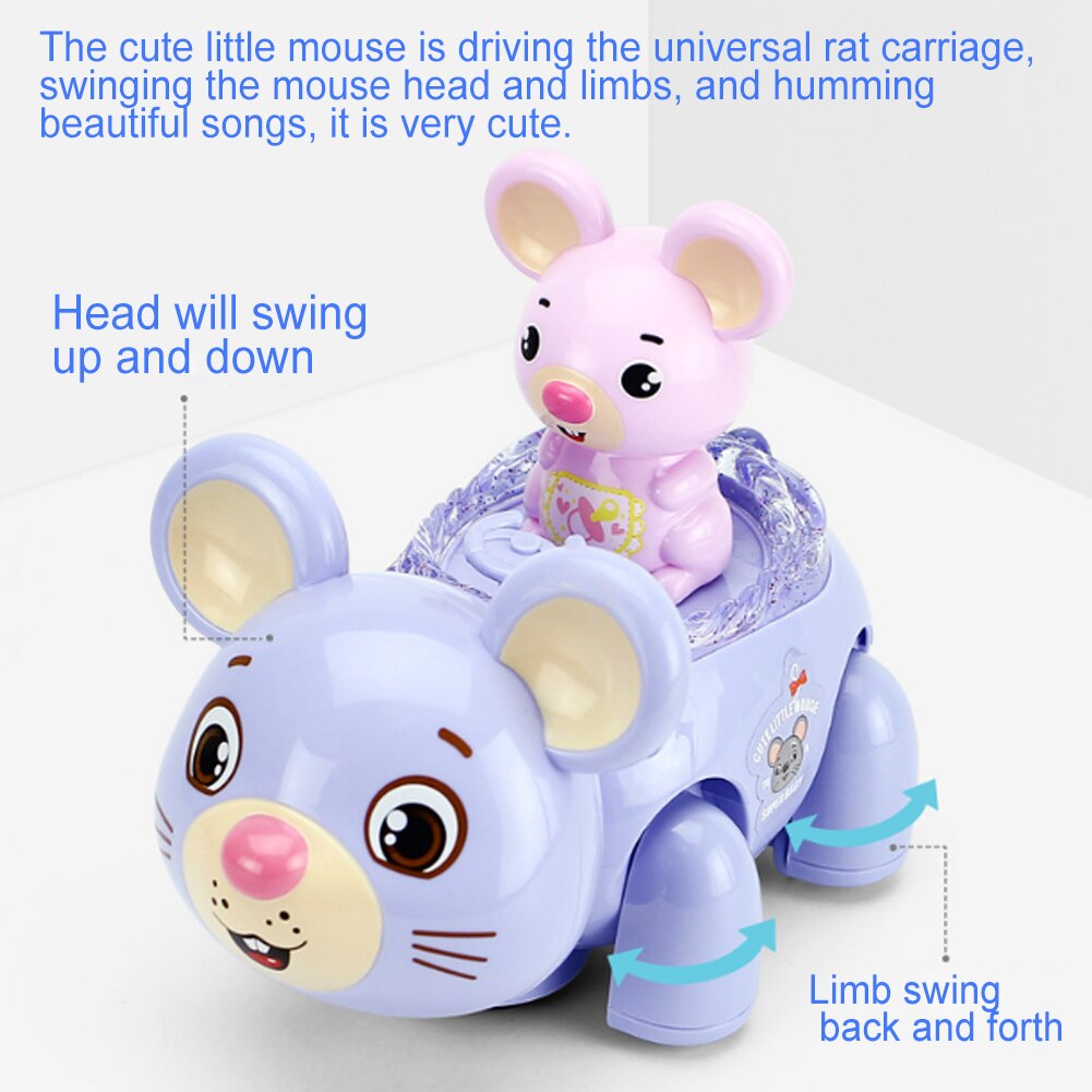 Electric Cartoon Mouse Car 360 Rotation Walking LE... – Grandado