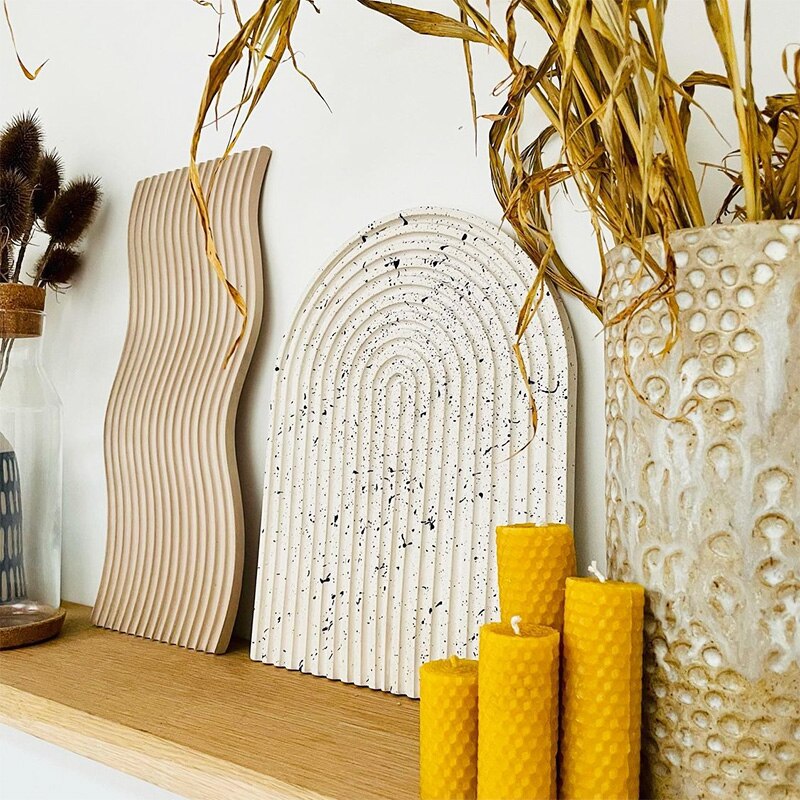 Boog Lade Beton Mold Kunst Cement Coaster Silicone... – Grandado