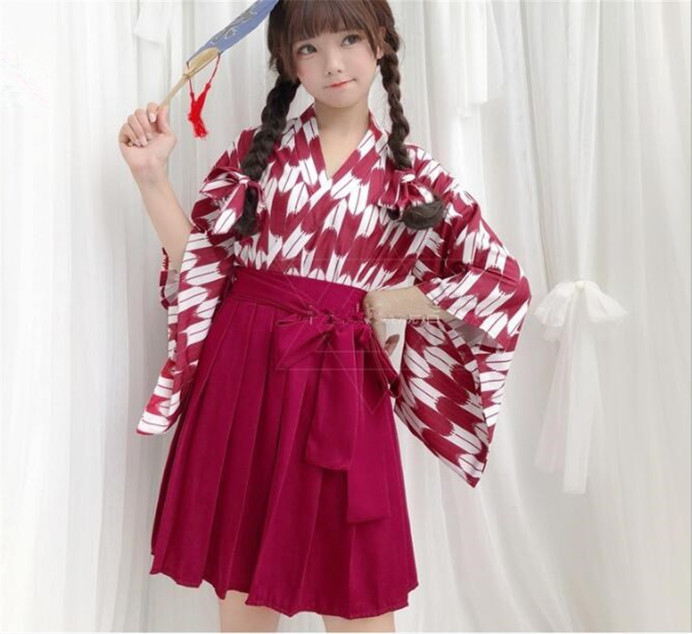 Girls Japanese Style Retro Kimono Floral Long Slee... – Grandado