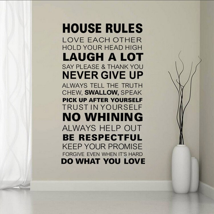 house rules vinyl quote wall decal family rule hom... – Grandado