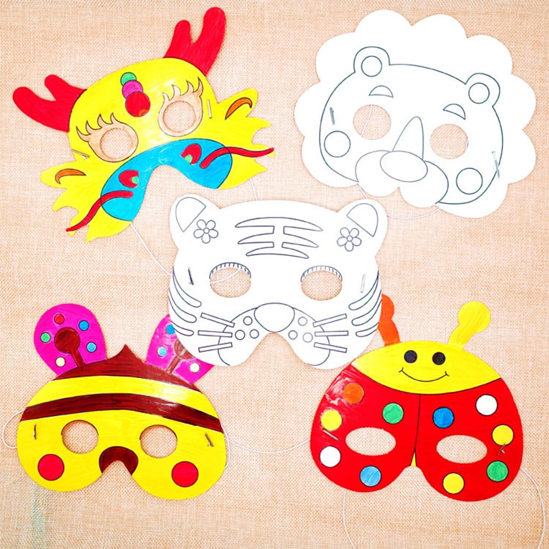 10 Pcs/Lot Cartoon Animals Graffiti Mask Children ... – Vicedeal