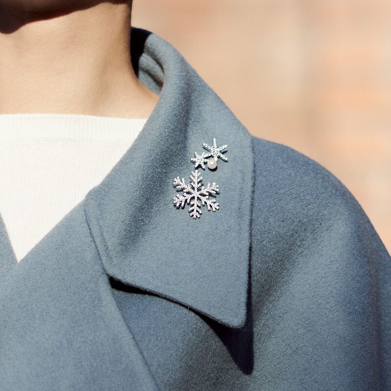 SLJELY 925 Sterling Silver Snowflake Badge Brooch ... – Grandado