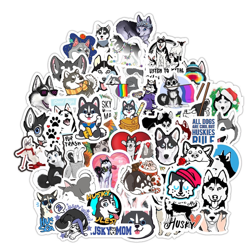 48PCS Husky Cartoon Stickers Cute Animals Dog For ... – Grandado