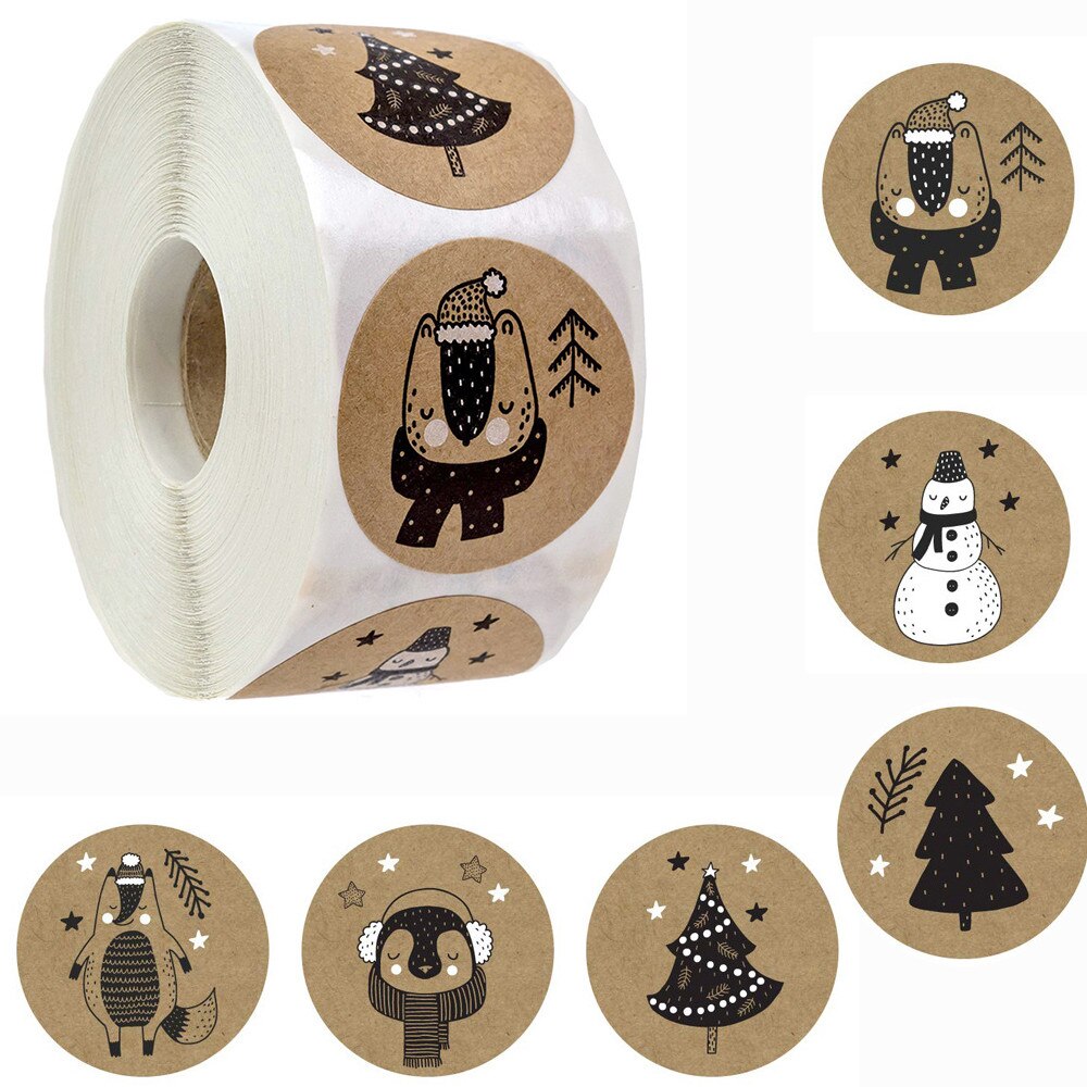500Pcs/Roll Merry Christmas Stickers Animal Snowfl... – Grandado