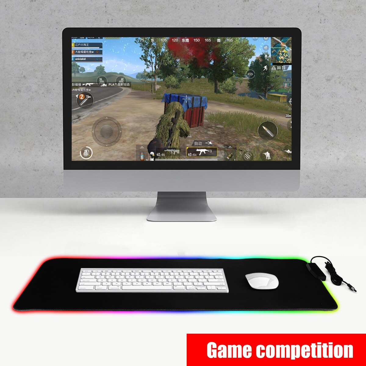 Gaming Mouse Pad RGB LED Glowing Colorful 4 HUB US... – Vicedeal