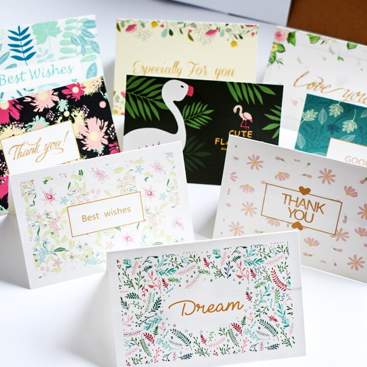 4 PCS Printing Floras Greeting Card Thank You Mess... – Grandado